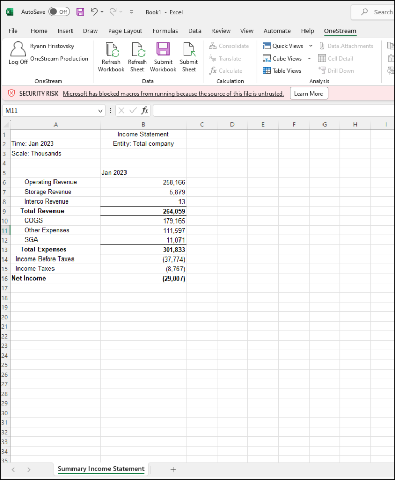 Cube Views And Dynamic Prompting In Excel Black Diamond Advisory