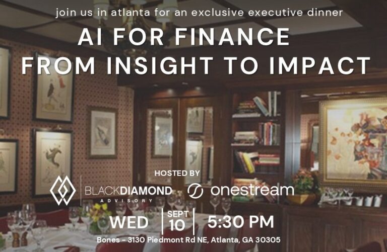 AI for Finance: From Insight to Impact I Executive Dinner - Black Diamond Advisory